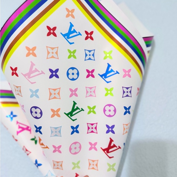 Party Supplies | 2 Sheets Floral Wrapping Paper 22x22 In Bouquet Gift ...